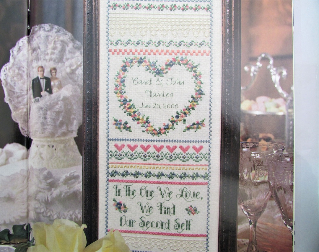 Wedding, Marriage Cross Stitch Sampler Pattern/ Love, Roses & Lace ...