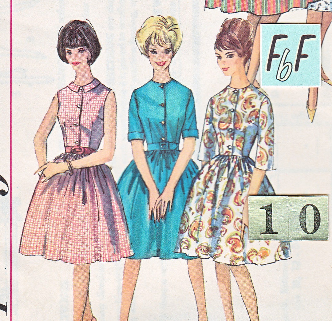 1950's Fit and Flare Dress Sewing Pattern/ Simplicity 4940 Women's Mid ...