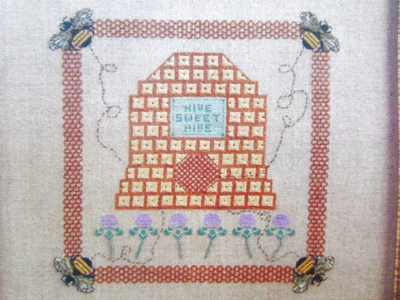 Honey Bees Beehive Cross Stitch Sampler Pattern/ Apiary - Etsy