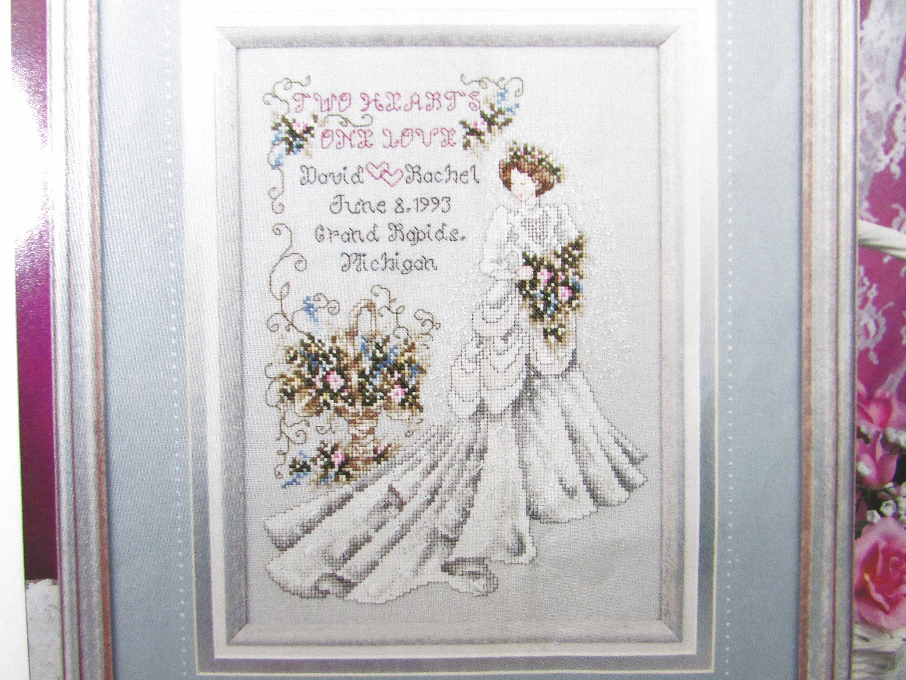 Victorian Wedding Dress Cross Stitch Sampler Pattern/ Marriage Sampler ...