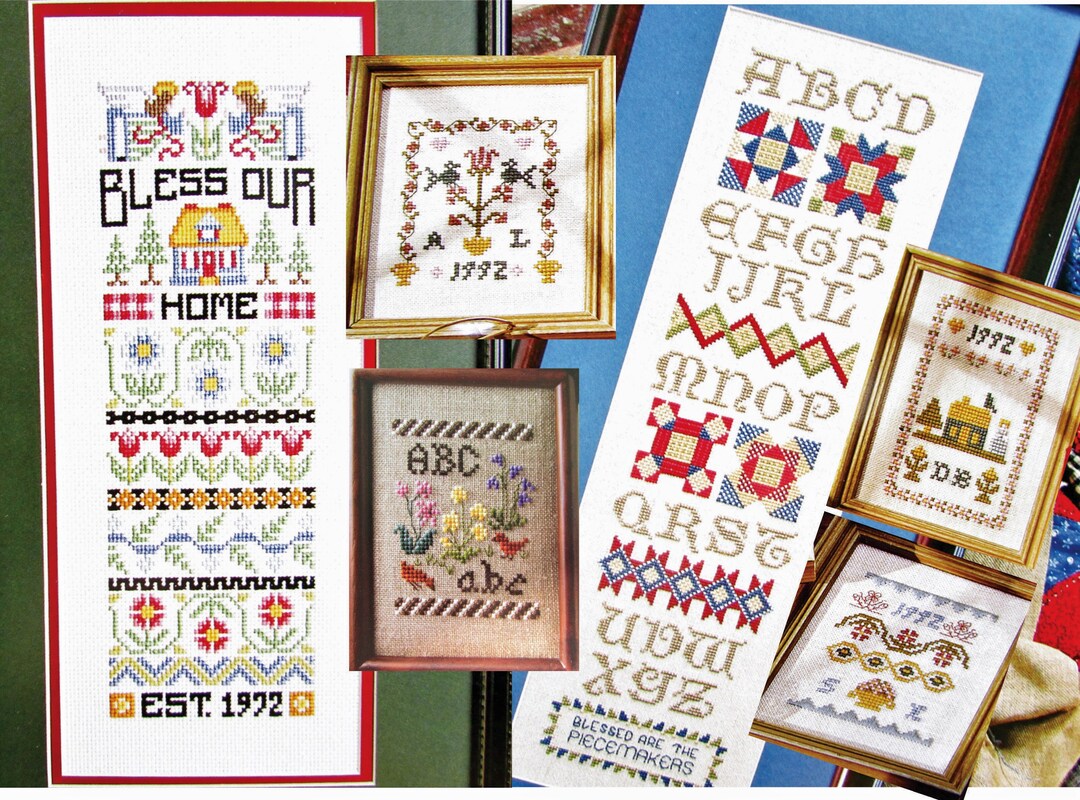 6 Bless Our Friends Cross Stitch Sampler Patterns/ Blessed Are the ...