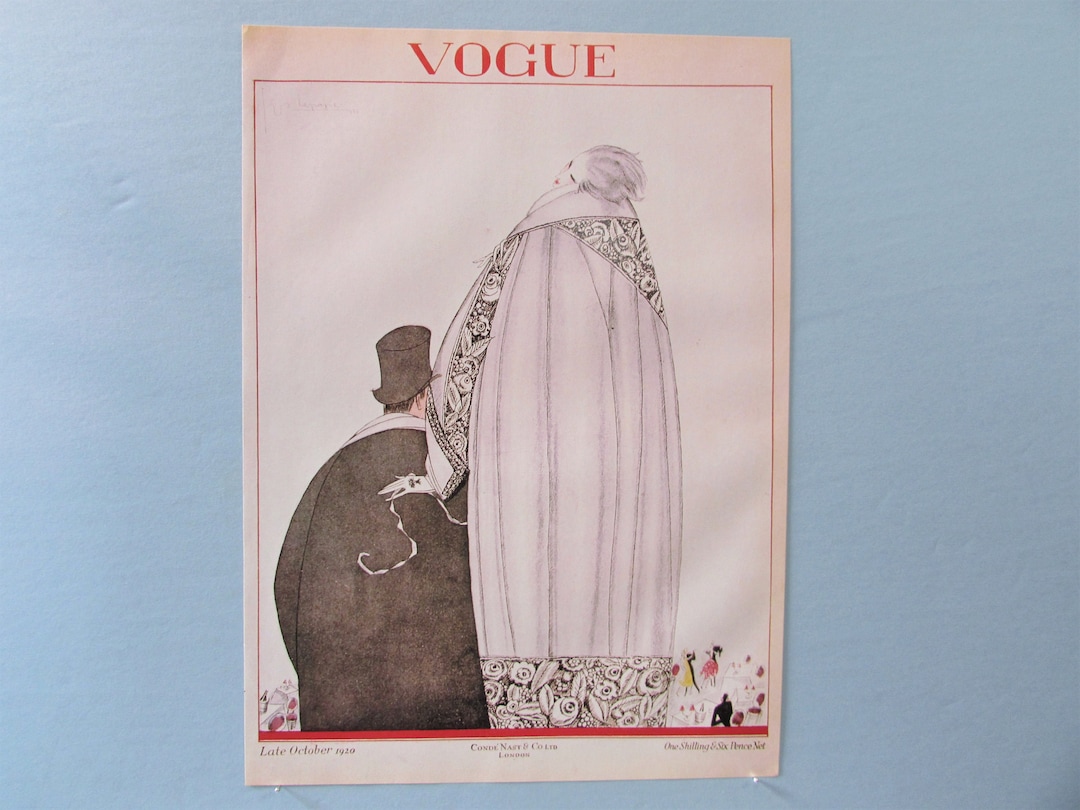 Vogue Magazine Cover Art Print/ Edwardian Couple by George Lepape ...
