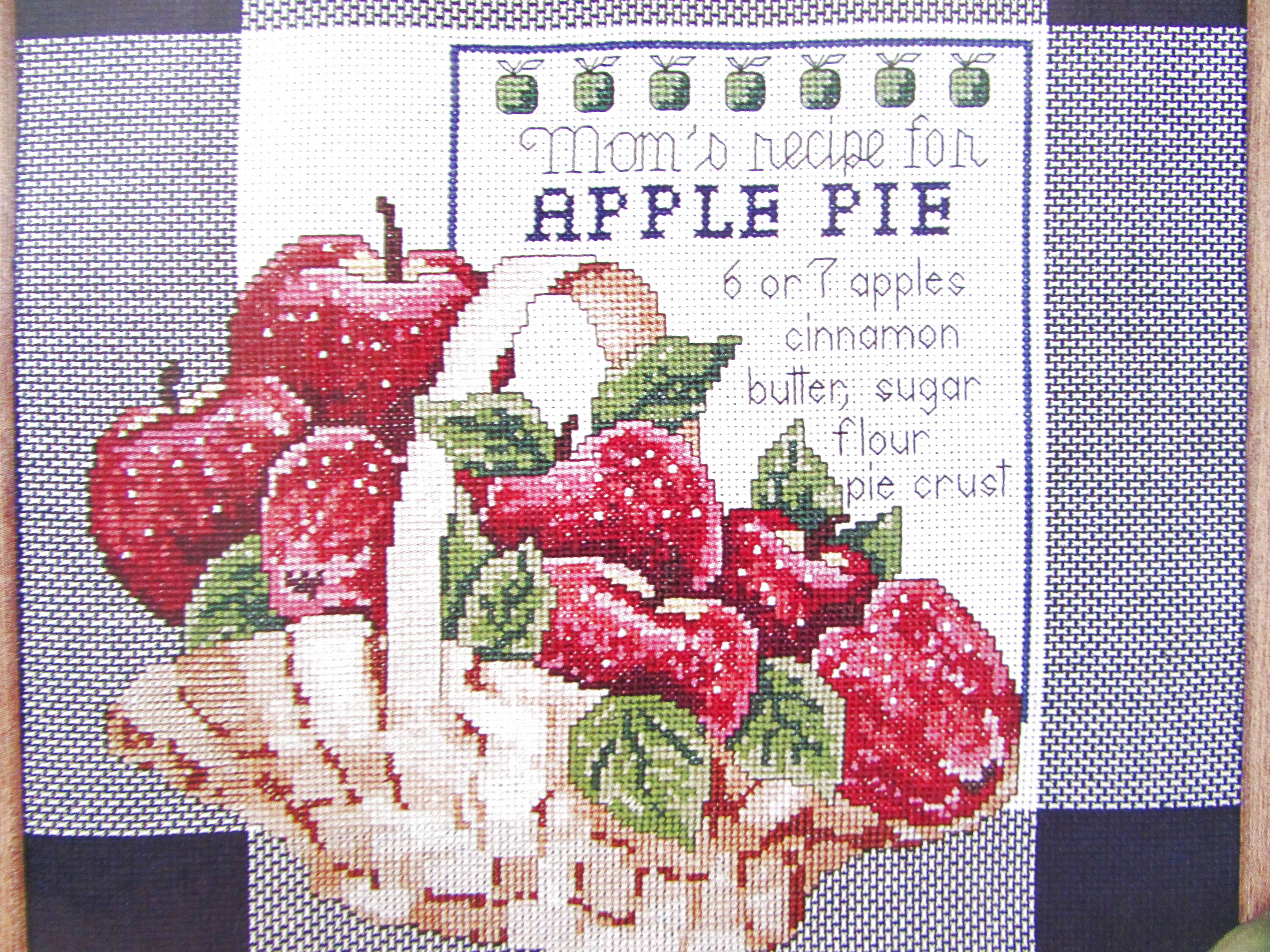 Apple Pie Cross Stitch Pattern