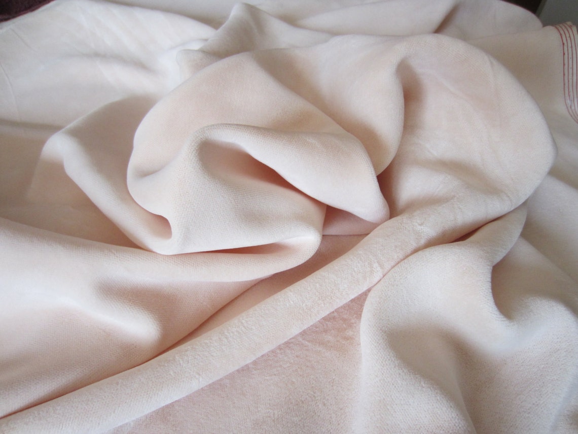Pale Peach Pink Cotton Velvet Fabric 3 1/3 yds/ 1950's JB | Etsy