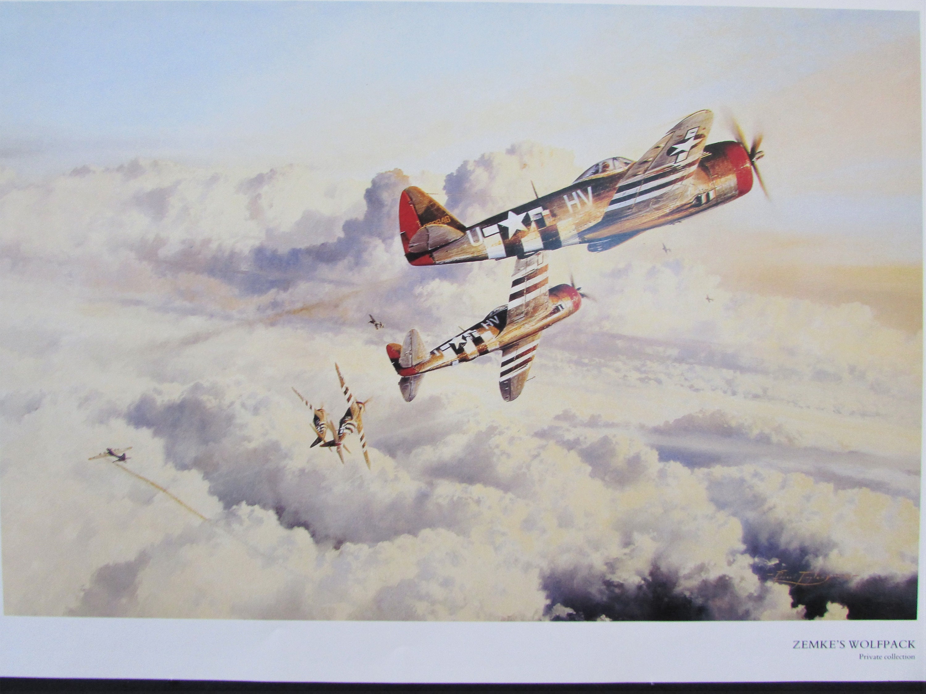 Aviation P-47 Thunderbolt Plane Art Print/ Zemke's | Etsy
