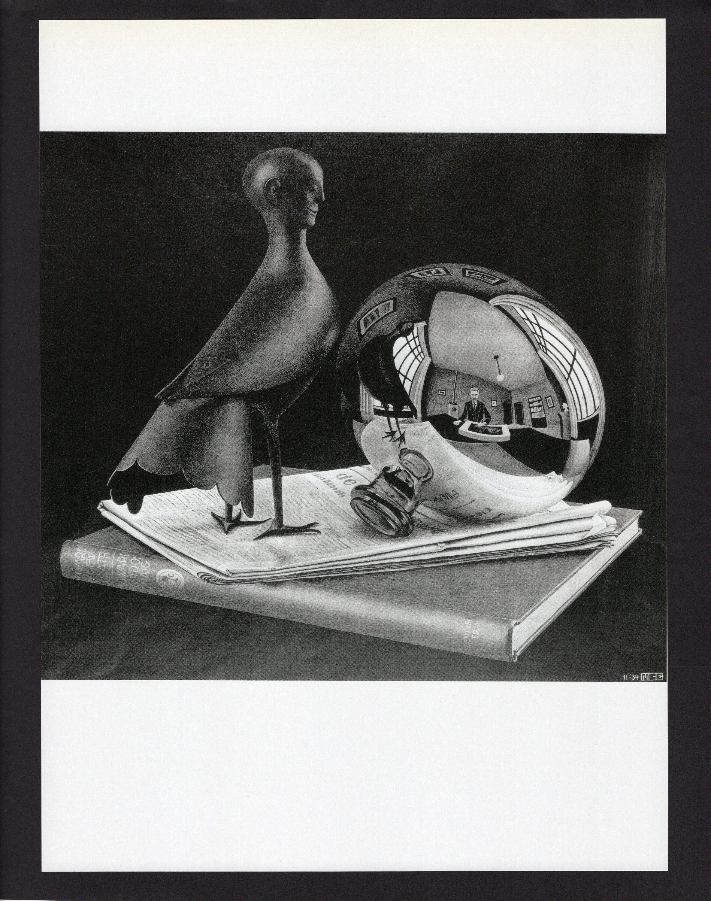 MC Escher Hand With Reflecting Globe Art Print/ Modern Relativity ...