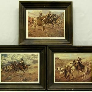 Western Cowboy, Wagons & Rifle Art Print/ Bob Edgar and Old Wagons ...