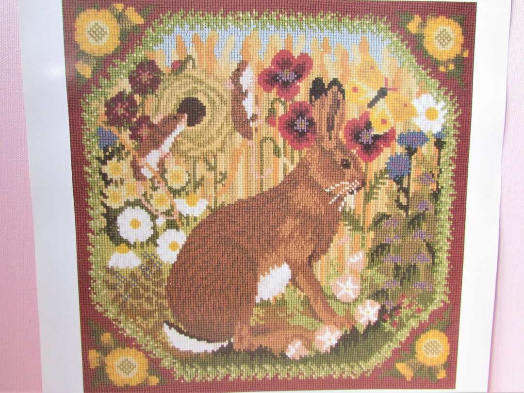 Hare, Rabbit Cross Stitch Sampler Pattern/ Realistic Wild Animal ...