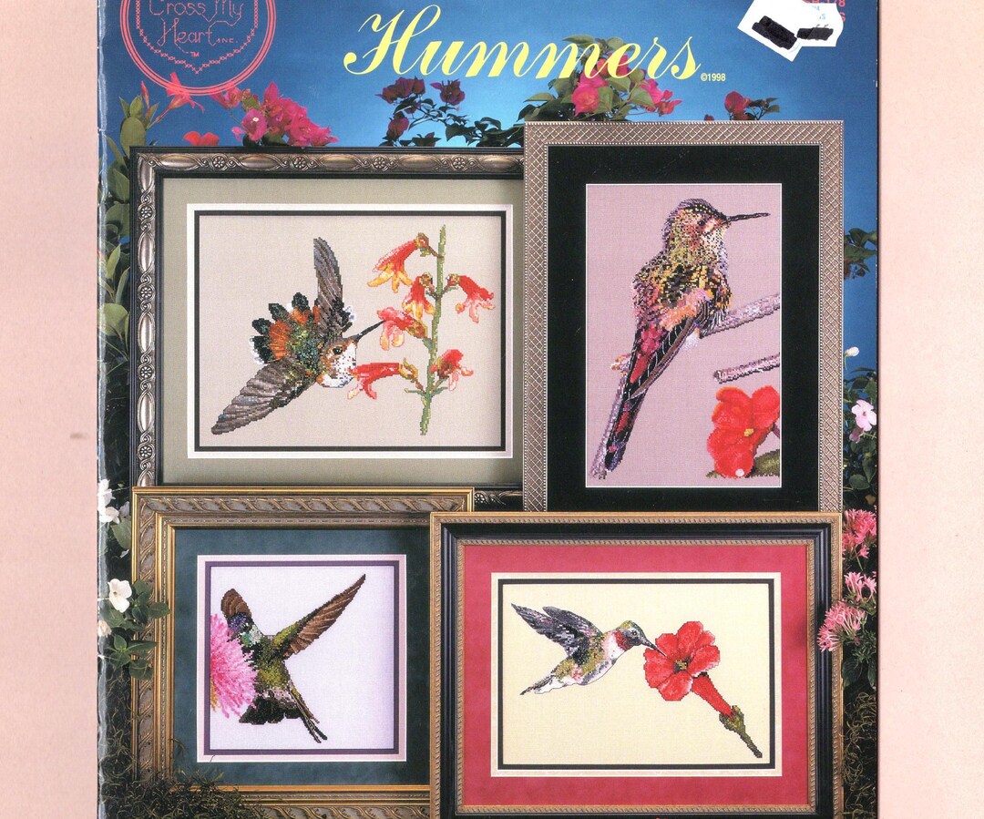 Hummingbird Bird Cross Stitch Patterns, 5 Patterns. Rufous, Ruby ...