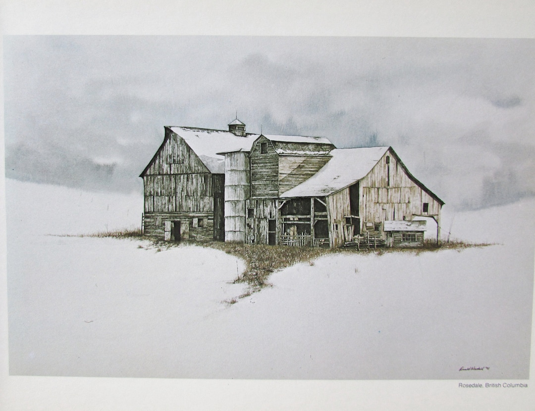 Old Western Barn Painting Art Print/ Abandoned Country Barn - Etsy