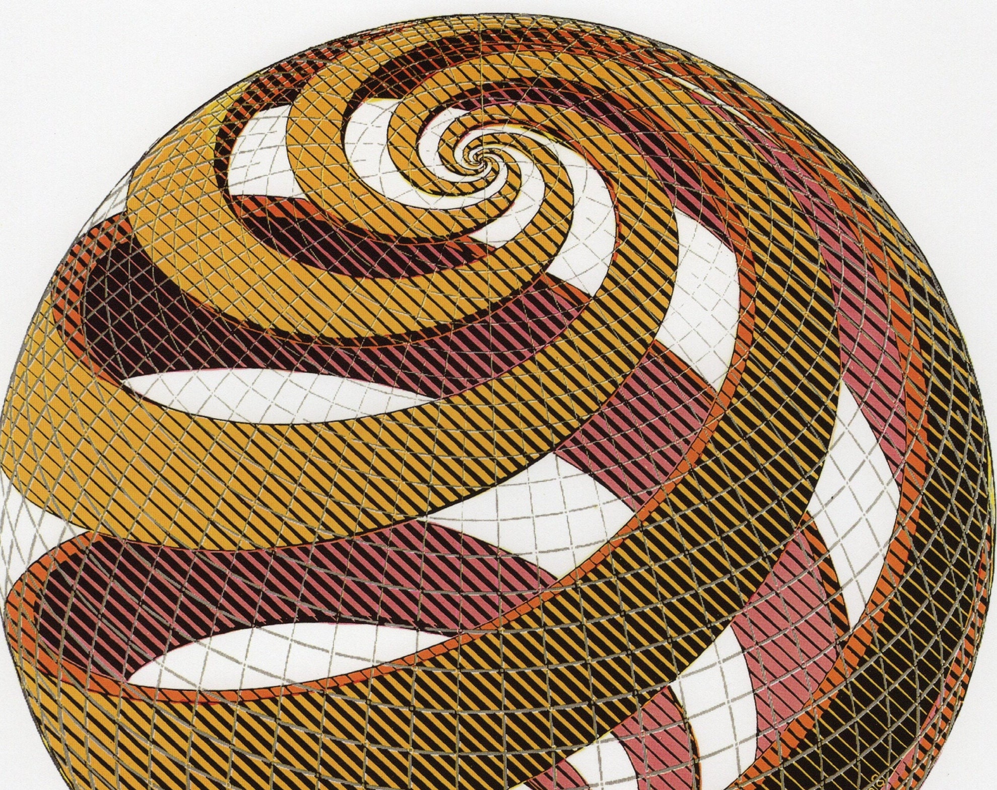 MC Escher Sphere Spirals Art Print/ Modern Relativity, Optical Illusion ...