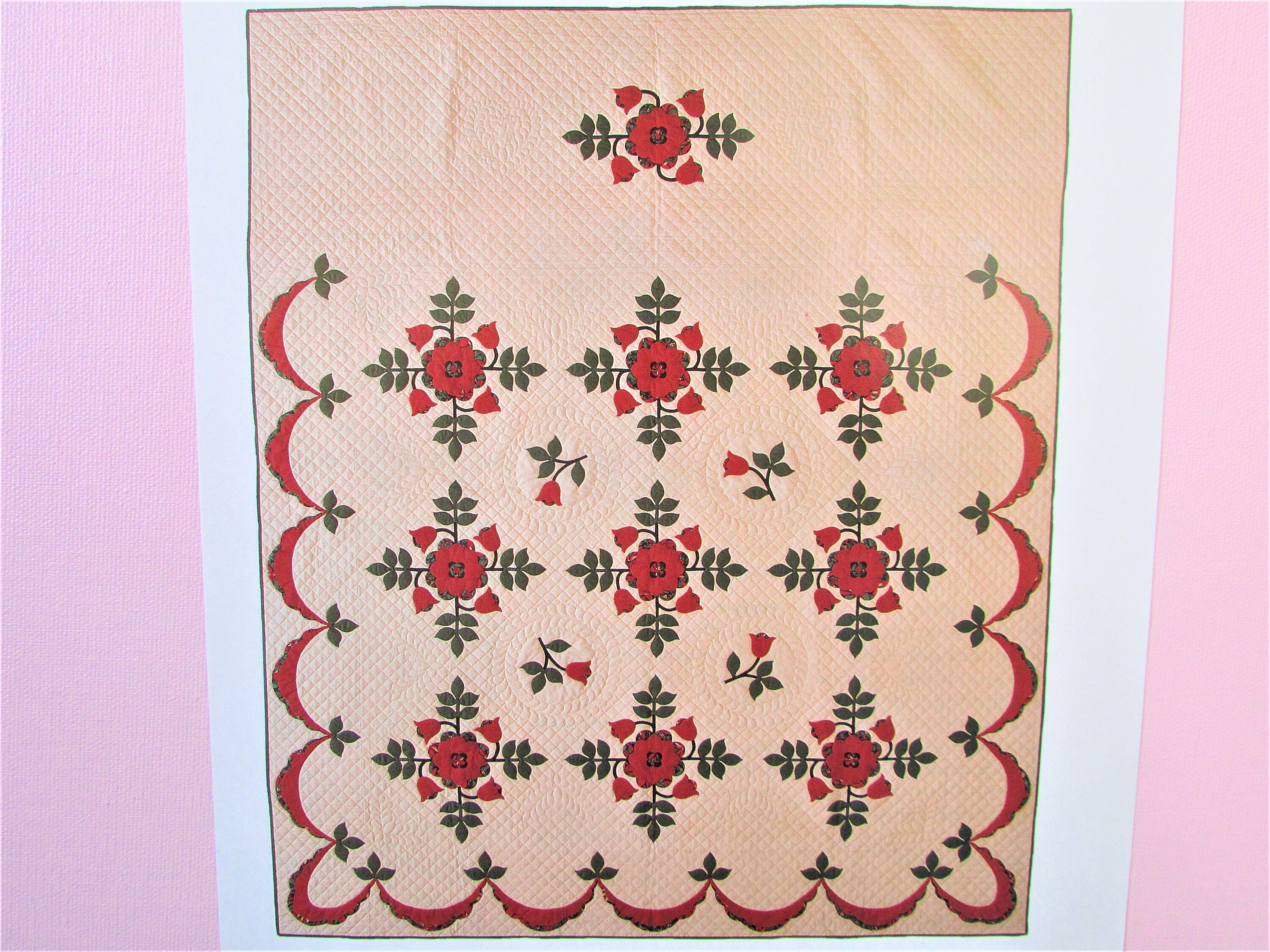 Antique Ohio Rose Quilt Pattern/ Applique Block Pattern Quilt | Etsy