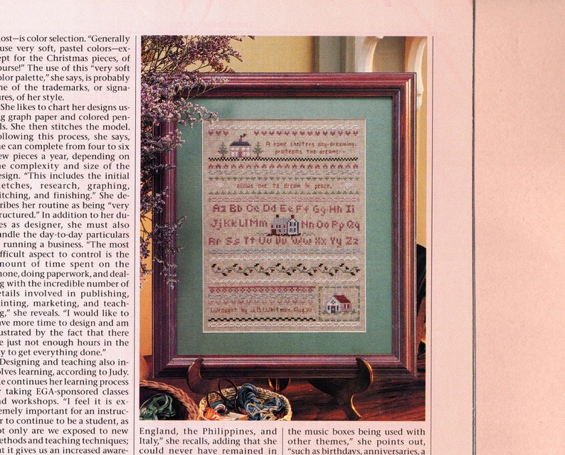 Hearts & Home Cross Stitch Sampler Pattern/ ".. a Home Allows One to ...