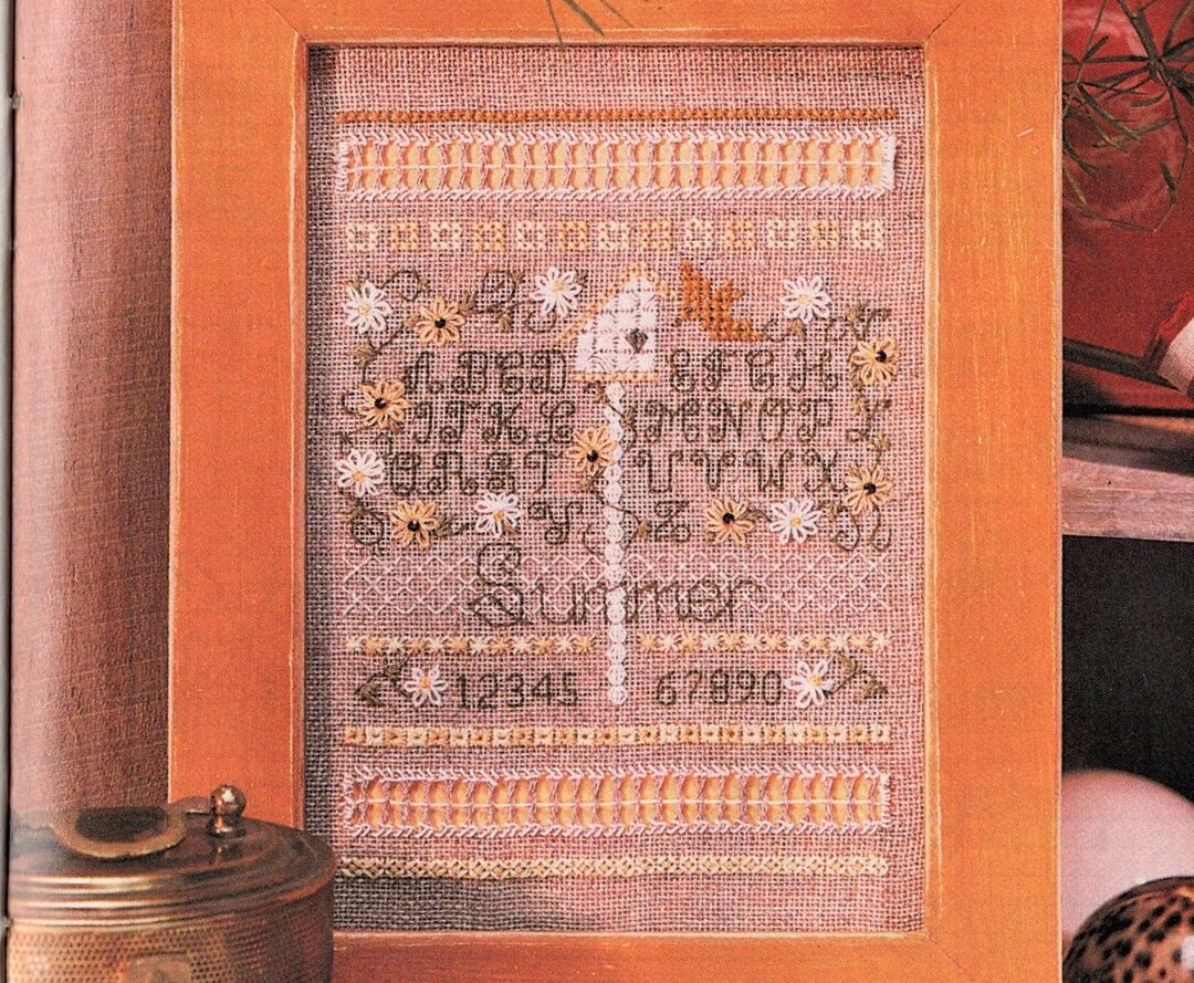 Birds & Birdhouse Cross Stitch Sampler Pattern/ Summer Garden Counted ...