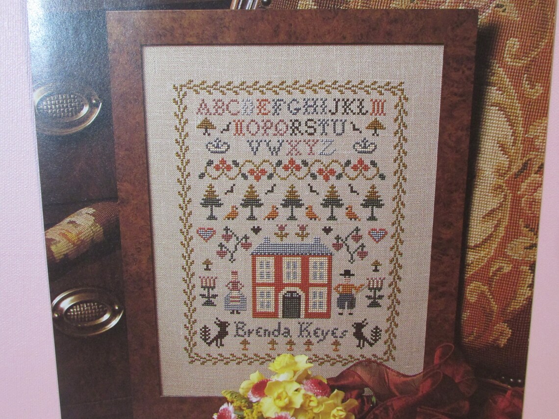 Antique Folk Art Cross Stitch Sampler Pattern/ Colonial - Etsy