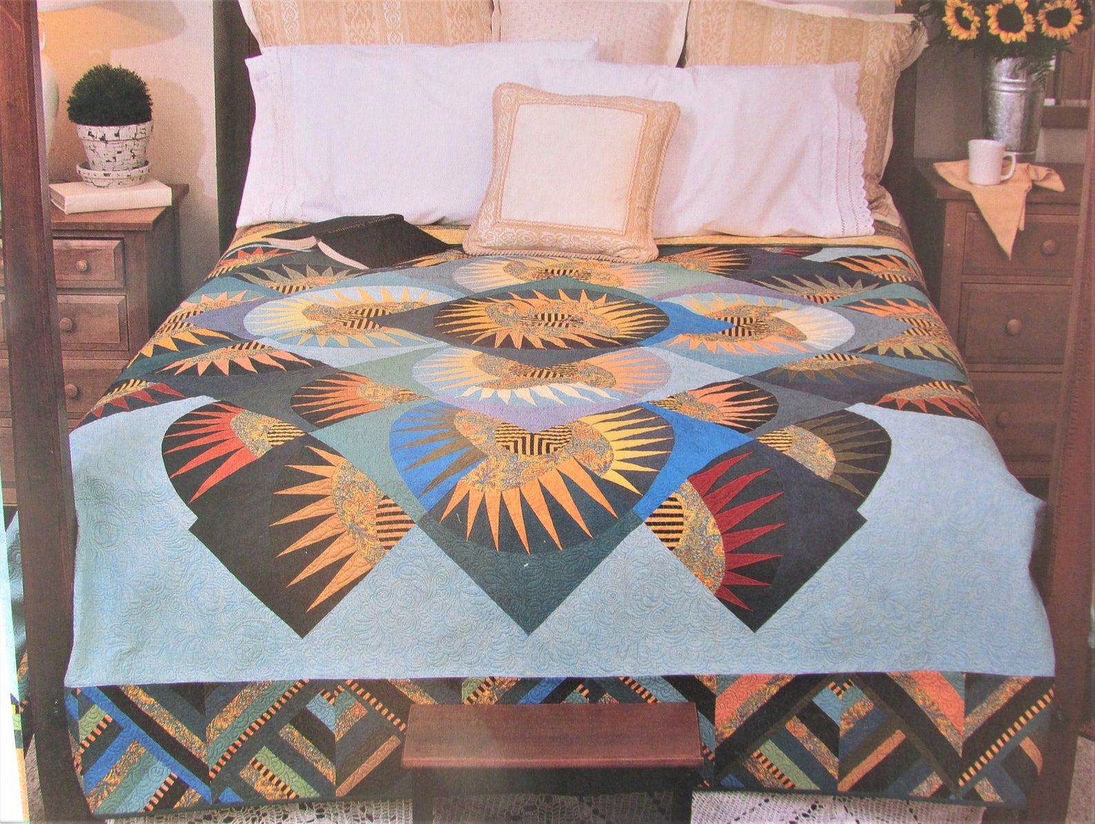 Emperors Wheel Quilt Pattern/ Block Pattern Quilt for Bedding - Etsy