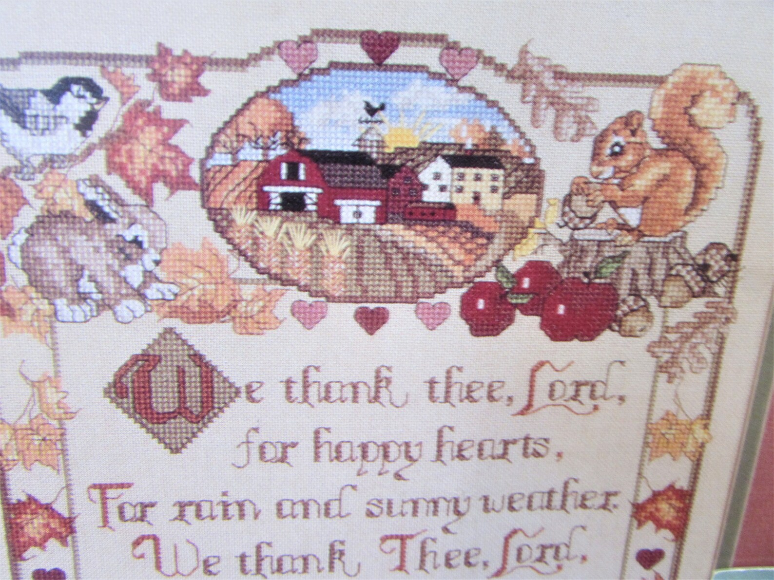 Autumn Barn Sampler Cross Stitch Pattern/ Christian Prayer With Fall ...
