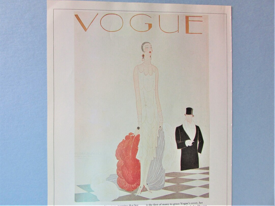 Vogue Magazine Cover Art Print/ Flapper Woman, Formal Couple by Eduardo ...
