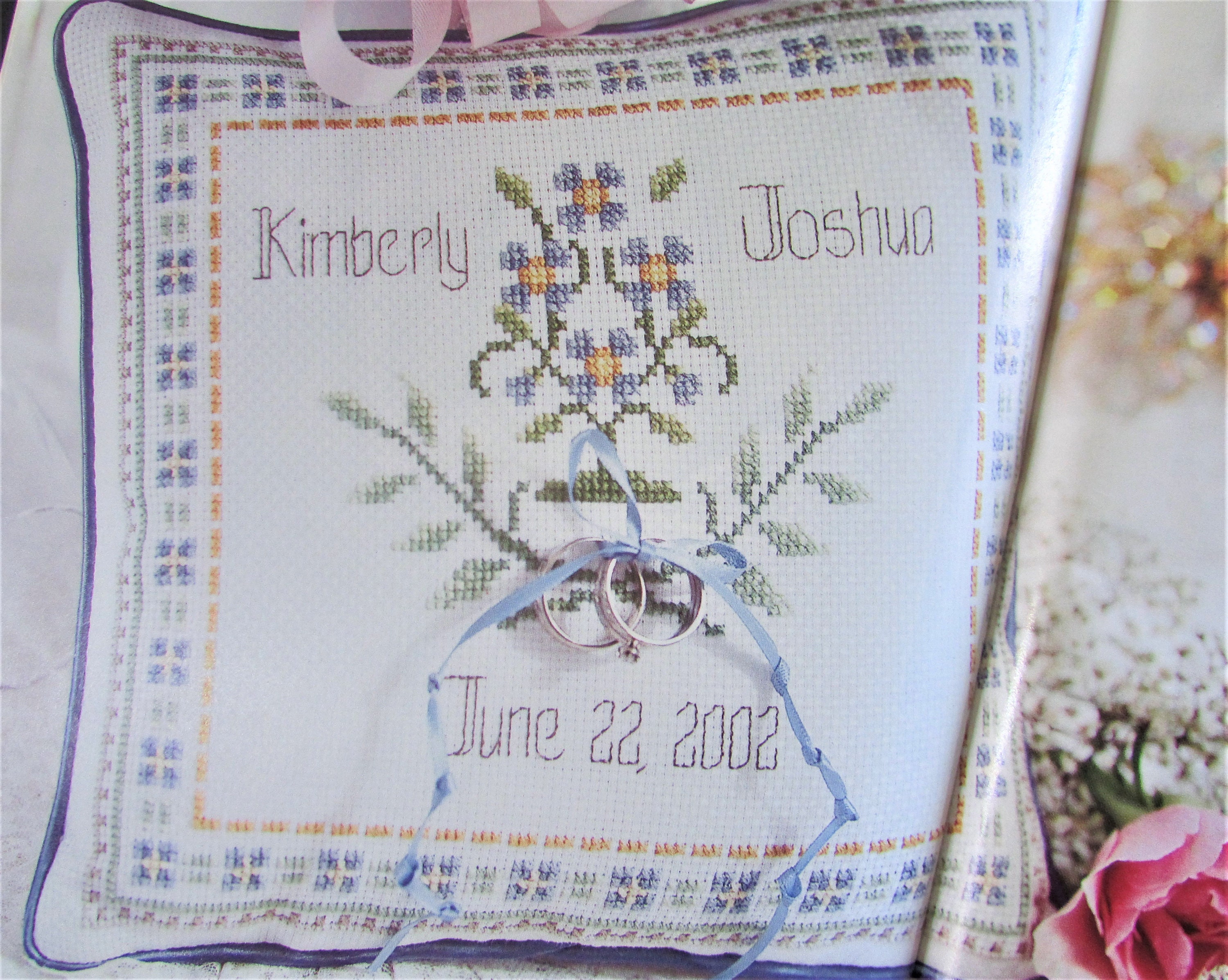 Regal Wedding Family Cross Stitch Sampler Pattern/ Antique Style Ring ...