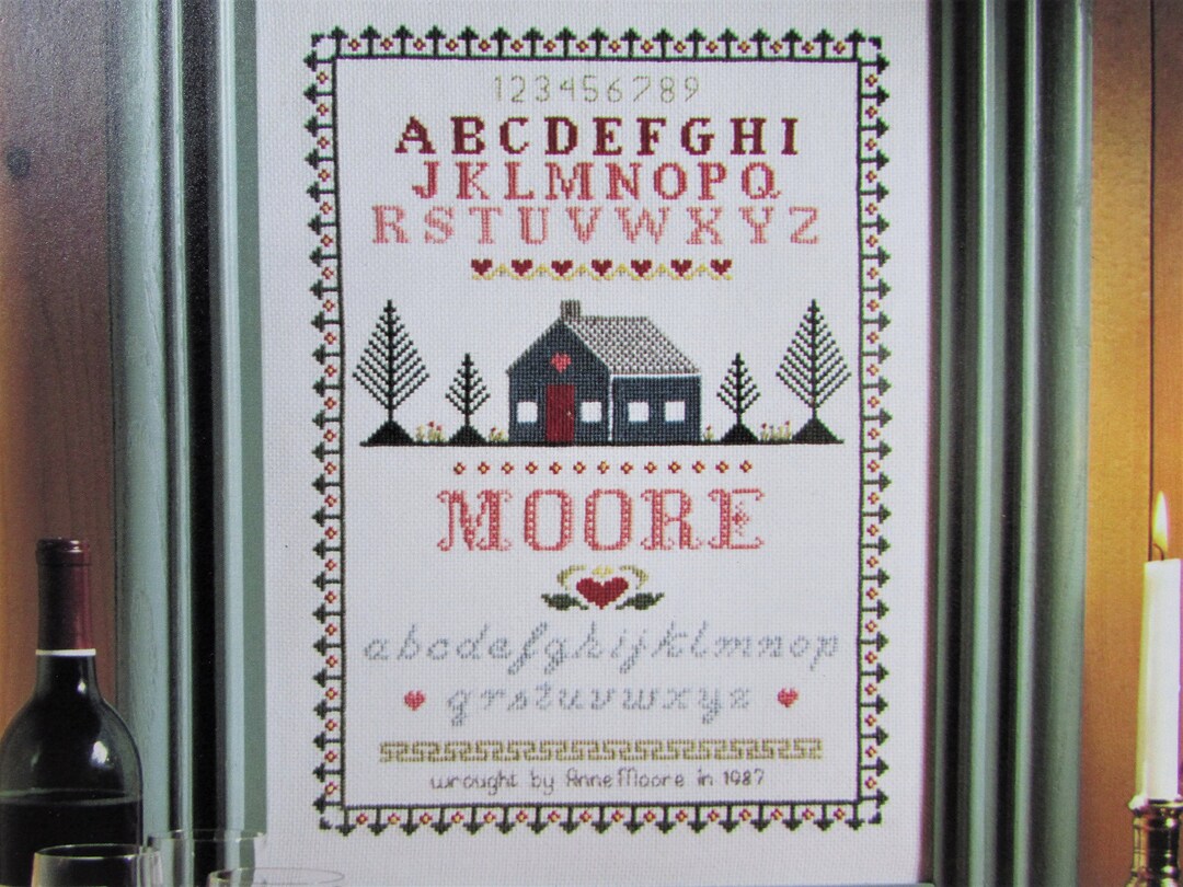 Antique Welcome Home Cross Stitch Sampler Pattern/ Country Cottage ...