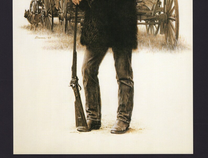 Western Cowboy Wagons & Rifle Art Print/ Bob Edgar and Old - Etsy