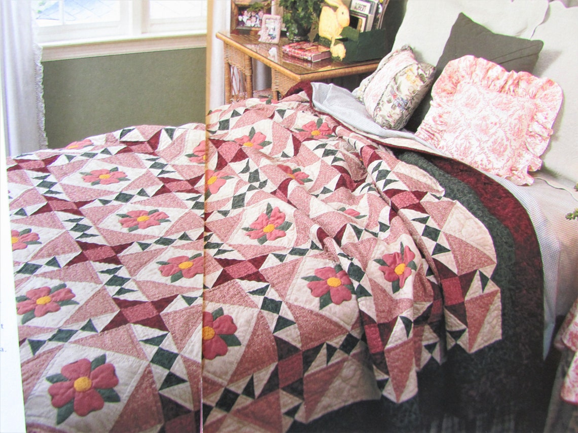 Dogwood Flower Quilt Pattern/ Applique & pieced block pattern | Etsy