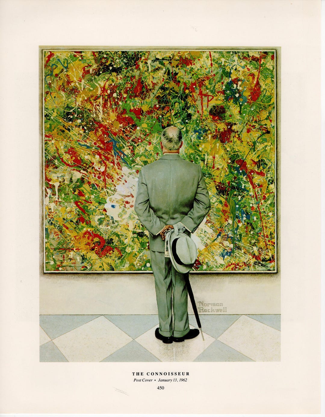The Connoisseur Norman Rockwell Print/ Man Admiring Abstract Art ...
