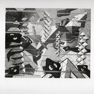 MC Escher Another World II Art Print/ Modern Relativity, Optical ...