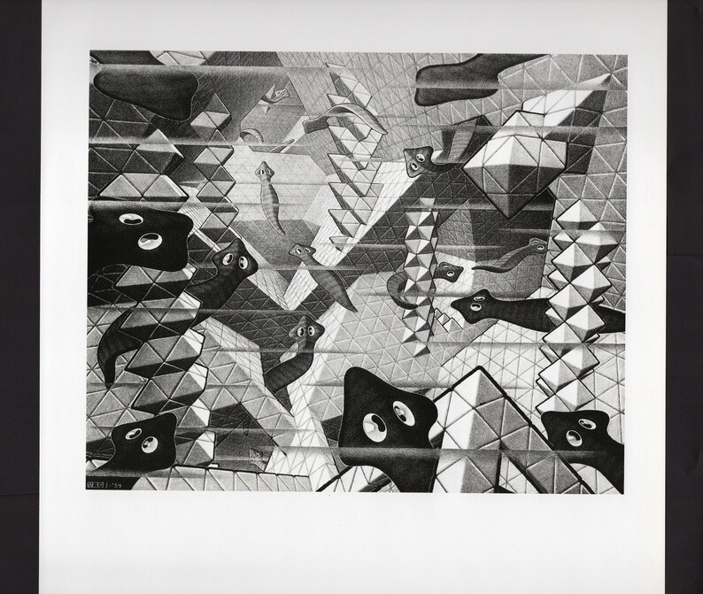 MC Escher Another World II Art Print/ Modern Relativity - Etsy