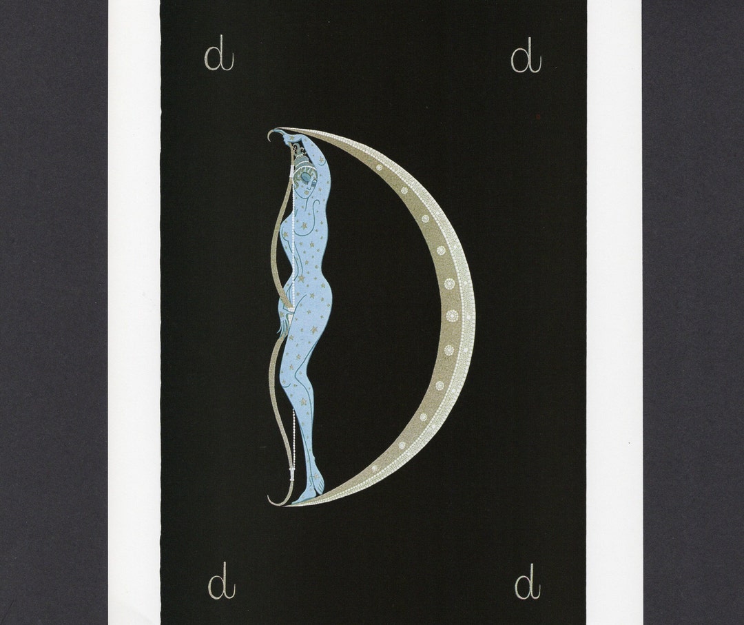 Erte C & D Letters Art Print. Nude Woman, Fashion Illustration From ...