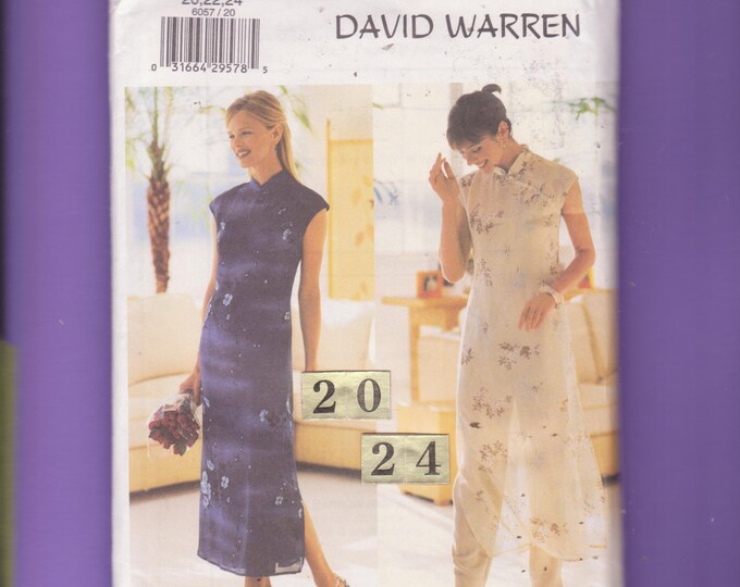 Butterick 6057 Cheongsam, Chinese Sheath Dress, Pants/ Womens Mandarin ...