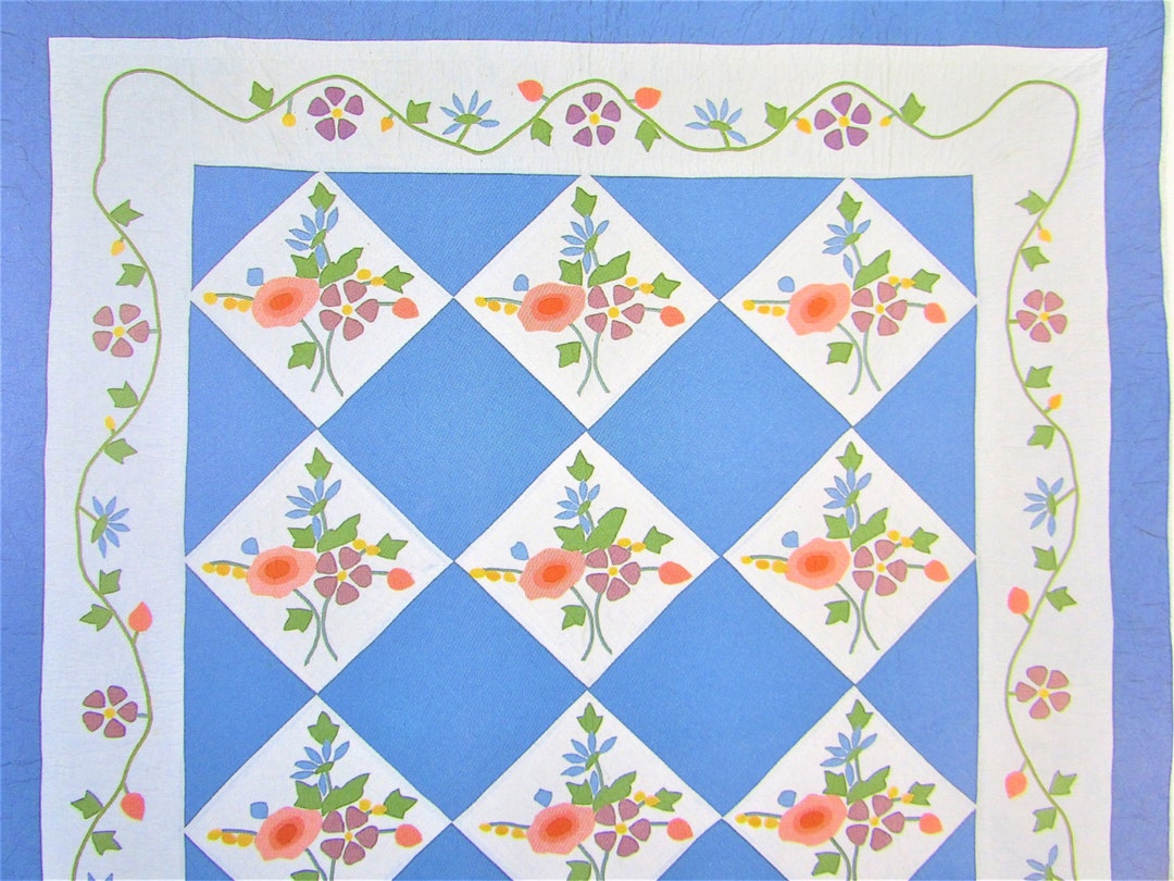 Spring Flowers Applique Block Quilt Pattern/ Spring Wild Flowers ...