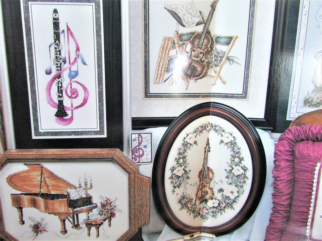 Music, Musical Instruments Cross Stitch Sampler Pattern/ Stoney Creek ...