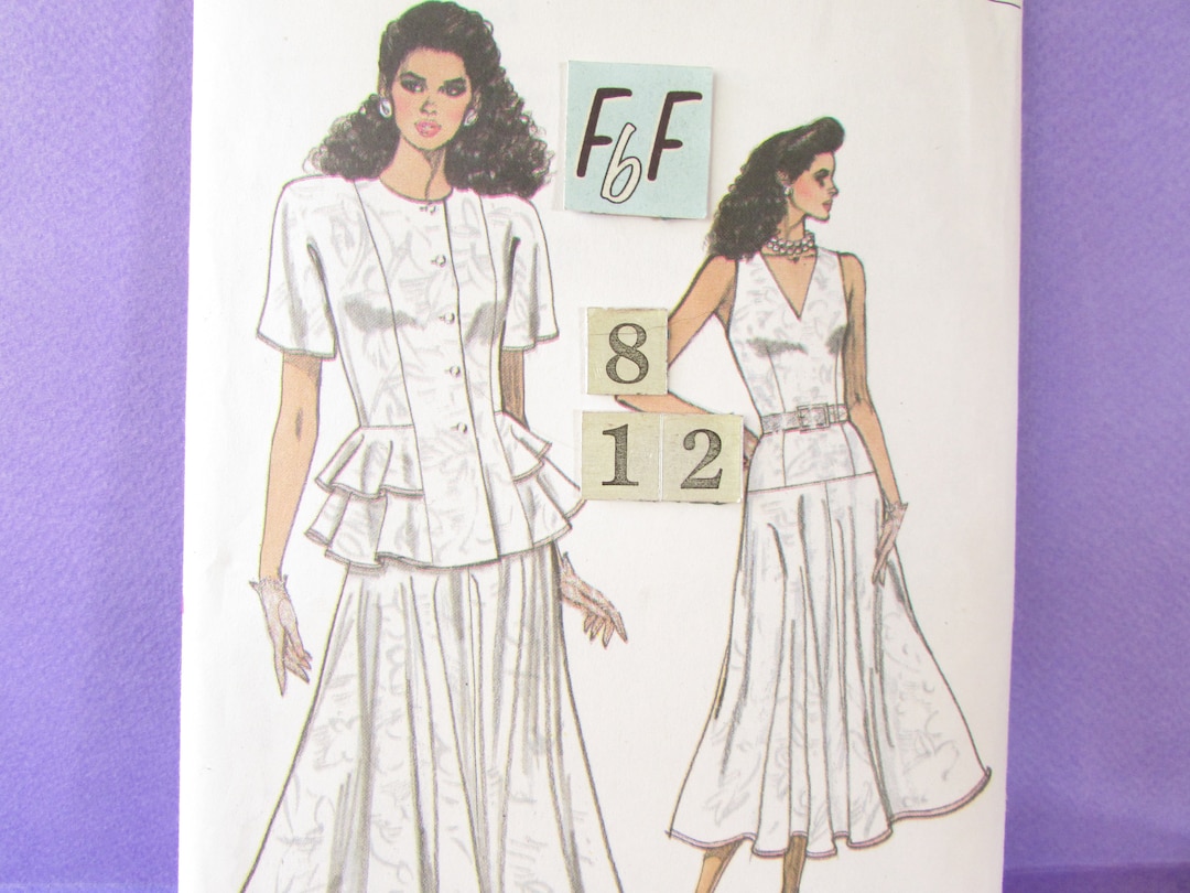 Low Waist Summer Cocktail Dress Sewing Pattern/ Vogue 9942 Women's Fit ...