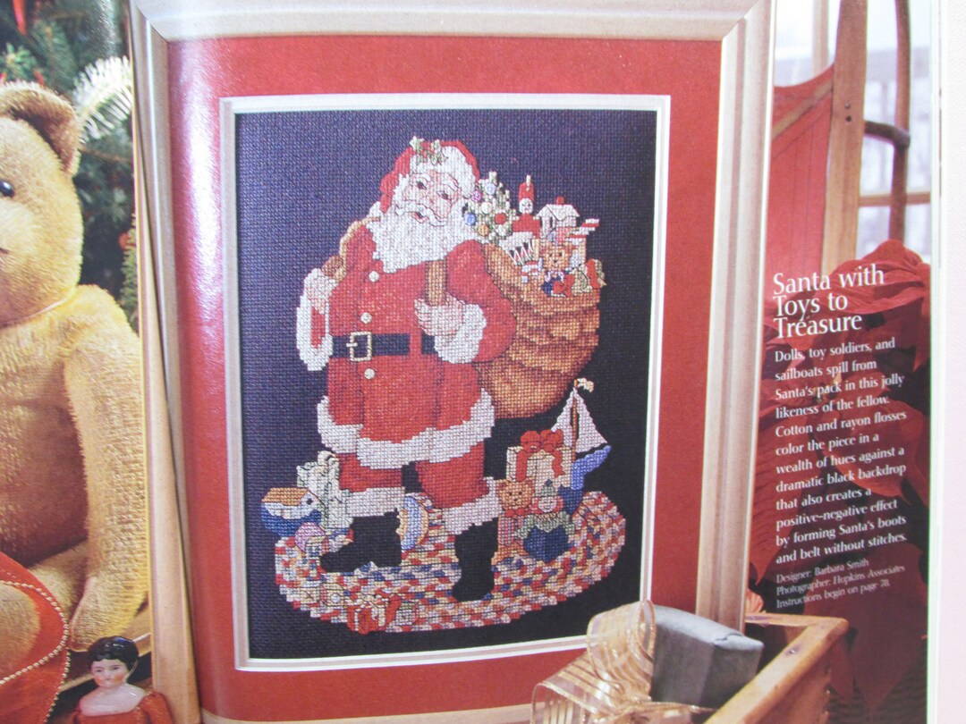 Santa With Toy Bag Cross Stitch Pattern/ Santa Claus Counted Cross ...