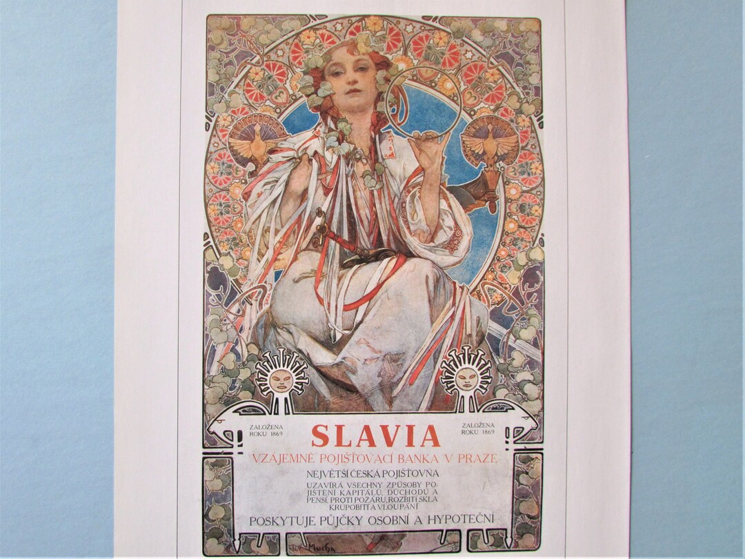 Art Nouveau Art Print by Alphonse Mucha/ Slavia Czech Insurance ...