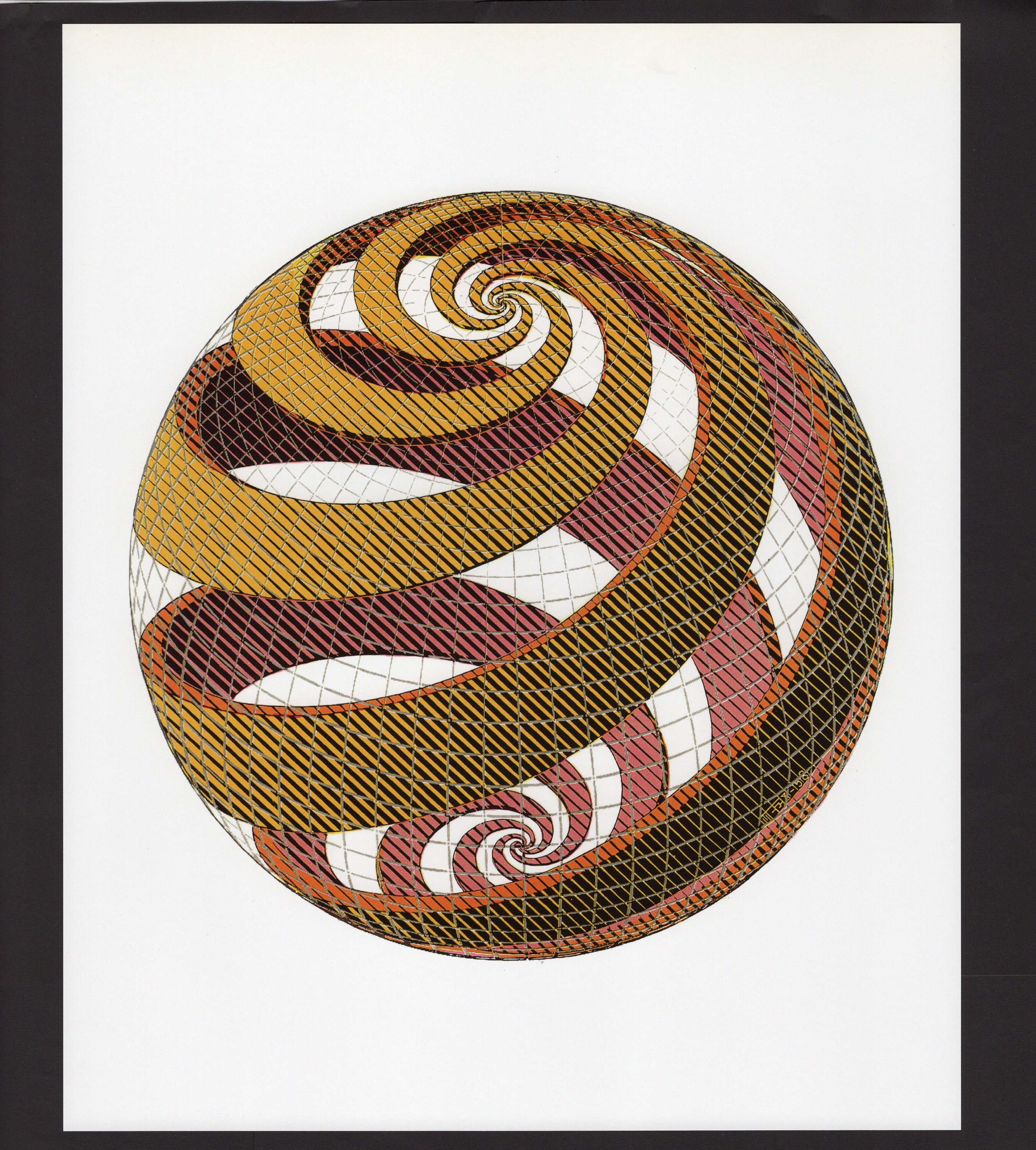 MC Escher Sphere Spirals Art Print/ Modern Relativity, Optical Illusion ...