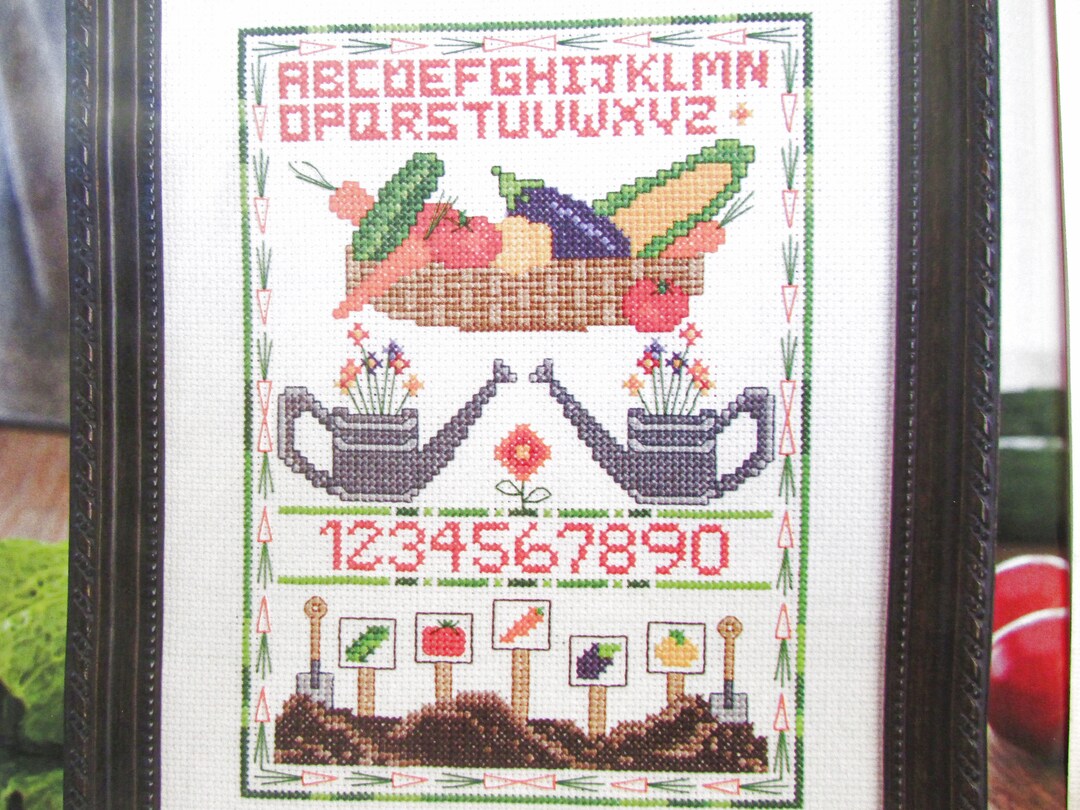 Vegetable Garden Harvest Cross Stitch Sampler Pattern/ Corn, Tomato ...