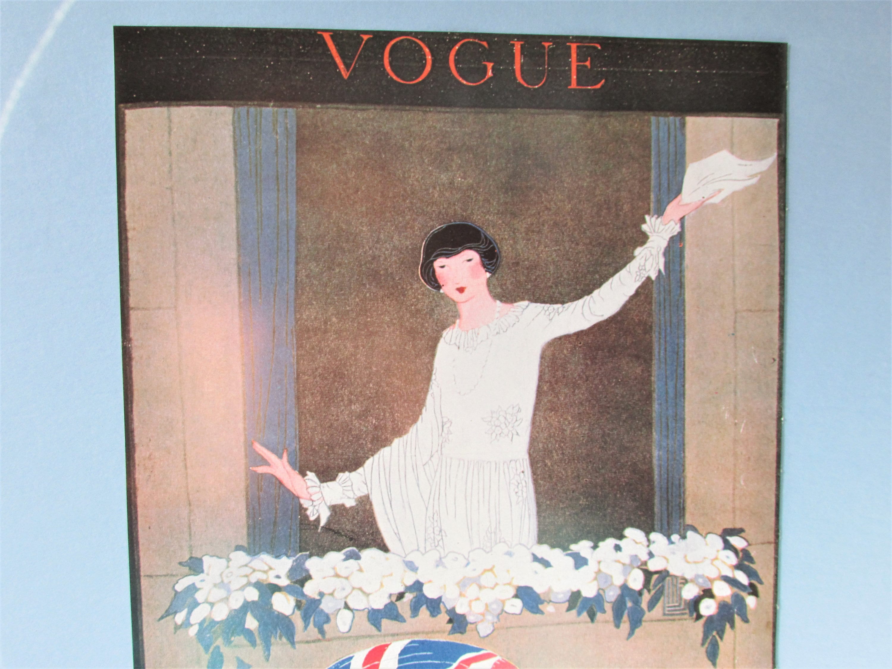 Vogue Magazine Cover Art Print/ Flapper woman at end of WW I | Etsy