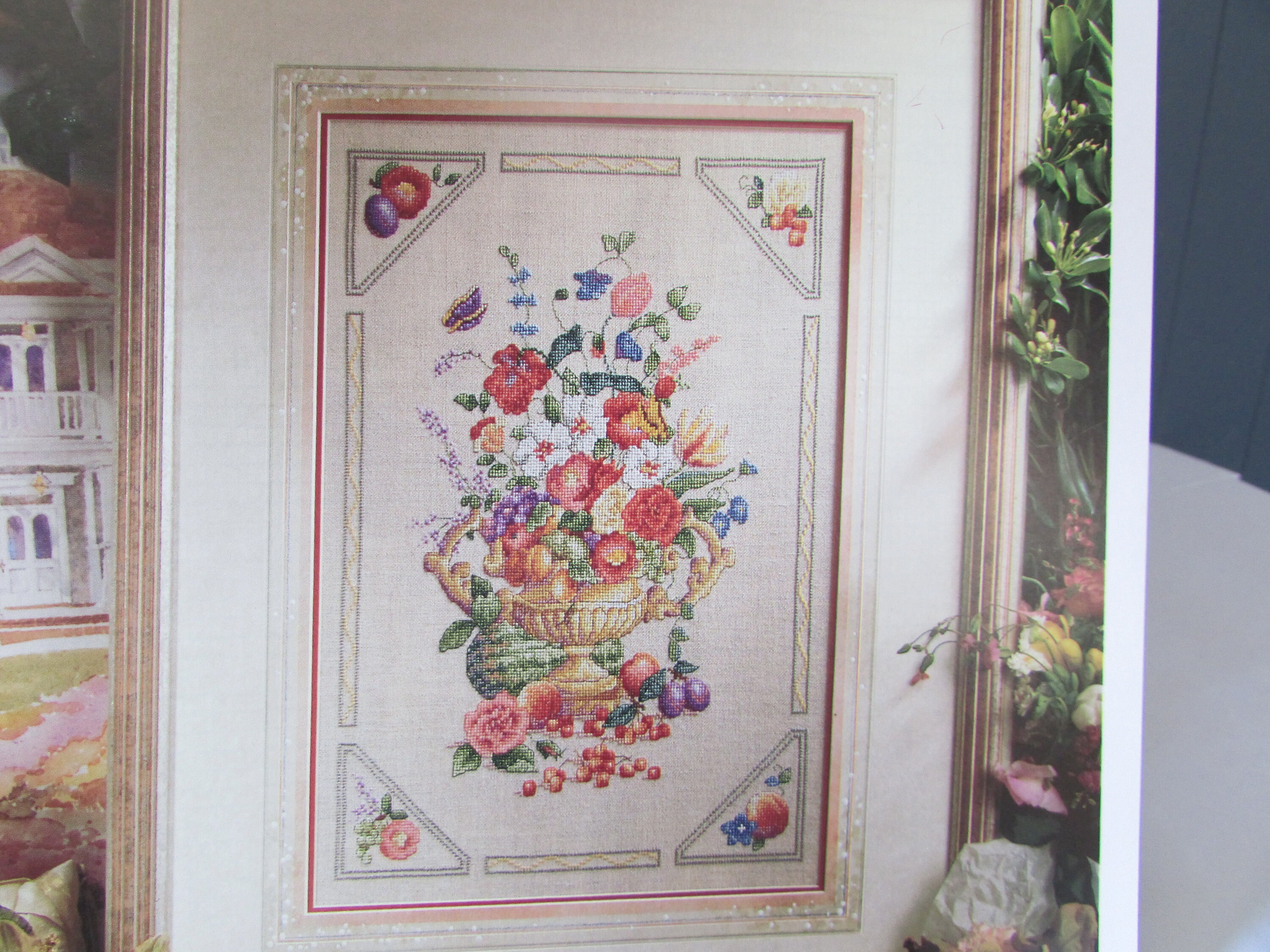 Flower Bouquet Urn Cross Stitch Sampler Pattern/ Nasturtiums, Poppies ...