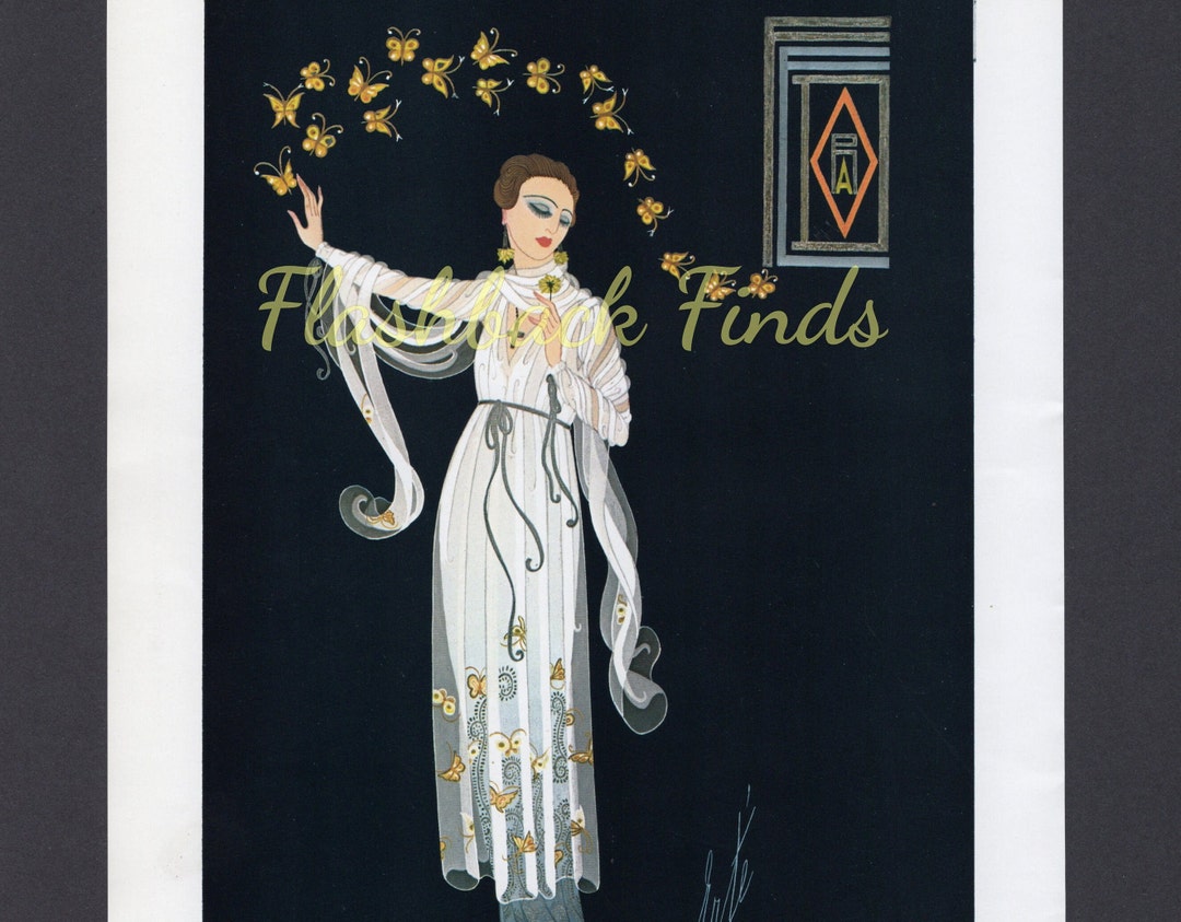 Erte Fedora Opera Art Print/ Costume for Ganna Walska 1919, Theatrical ...