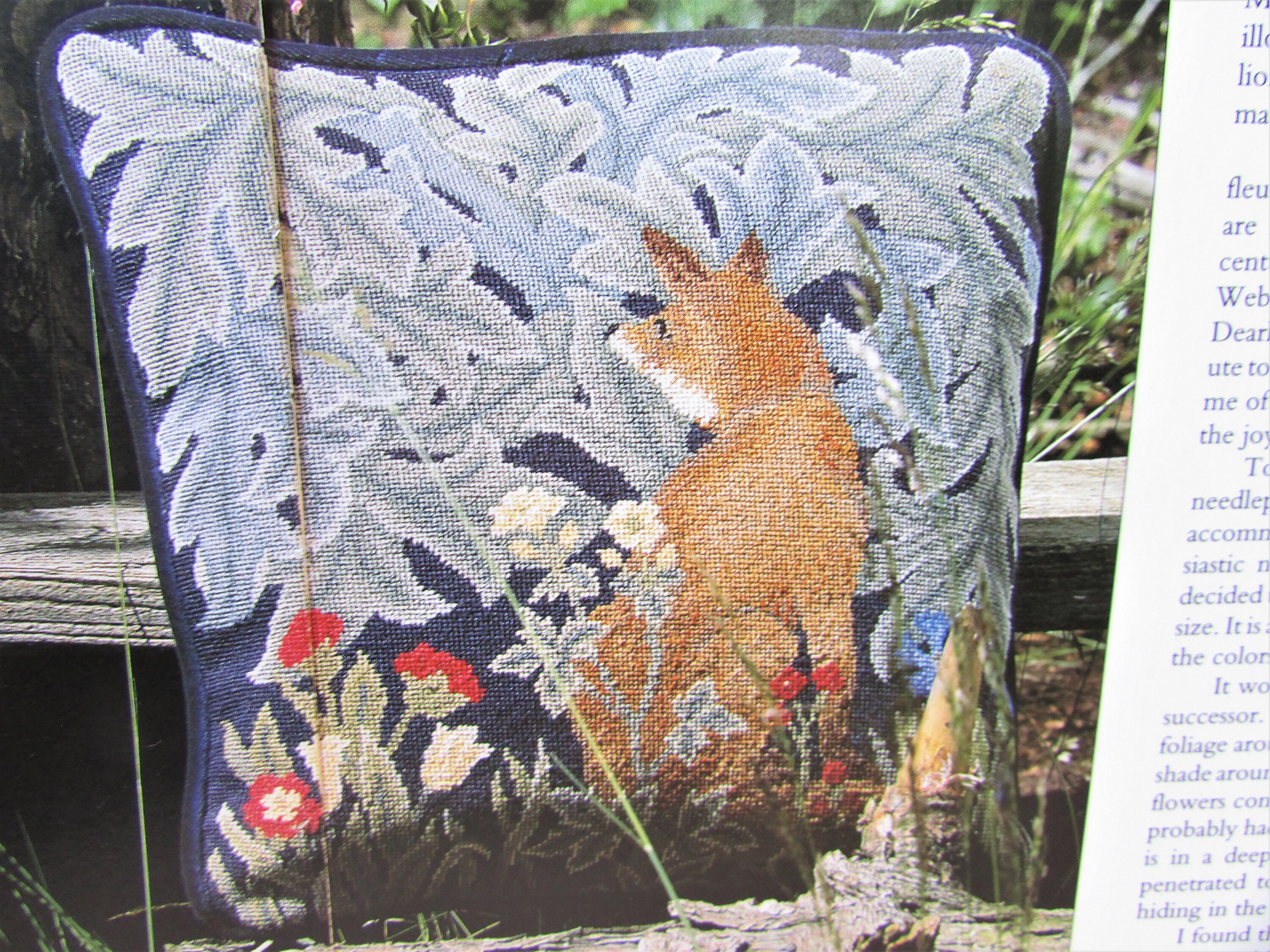 Fox & Hare Needlepoint Tapestry Pillow Chair Pattern/ | Etsy