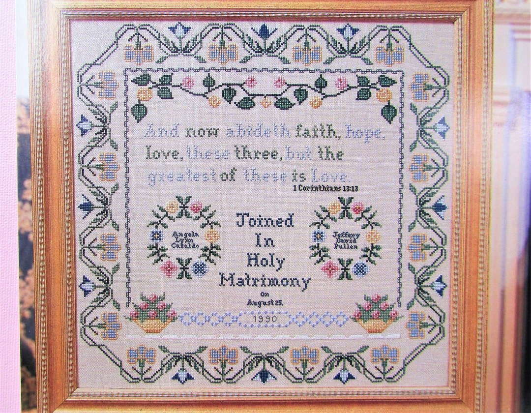 Dutch Christian Wedding Cross Stitch Sampler Pattern/ Antique ...