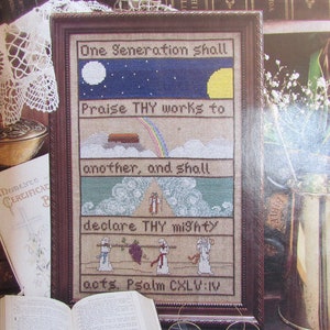 Psalms, One Generation Cross Stitch Pattern/ Christian Bible Verse "one ...