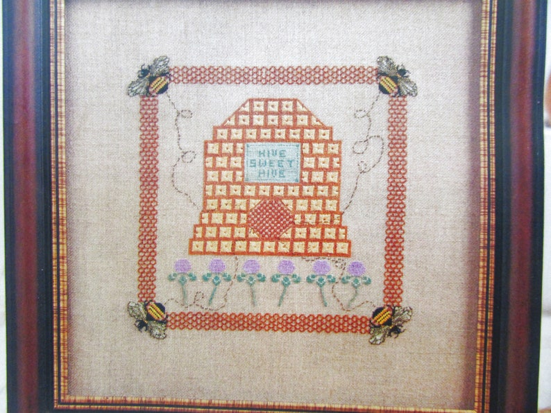 Honey Bees, Beehive Cross Stitch Sampler Pattern/ Apiary Counted Cross ...
