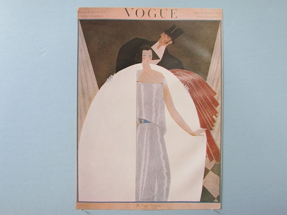 Vogue Magazine Cover Art Print/ Edwardian Couple by George - Etsy