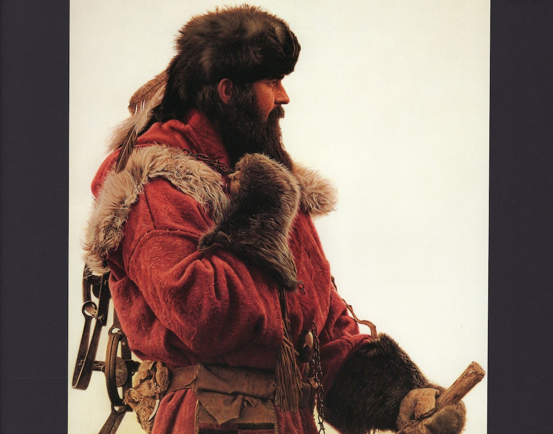 Winter Trapping, Mountain Man Art Print/ Western Frontier, 1800's Fur ...