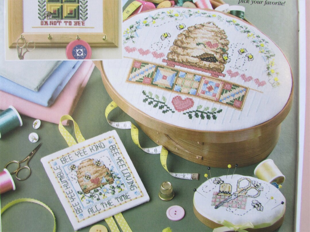 Honey Bees, Beehive Cross Stitch Sampler Pattern/ Counted Cross Stitch ...