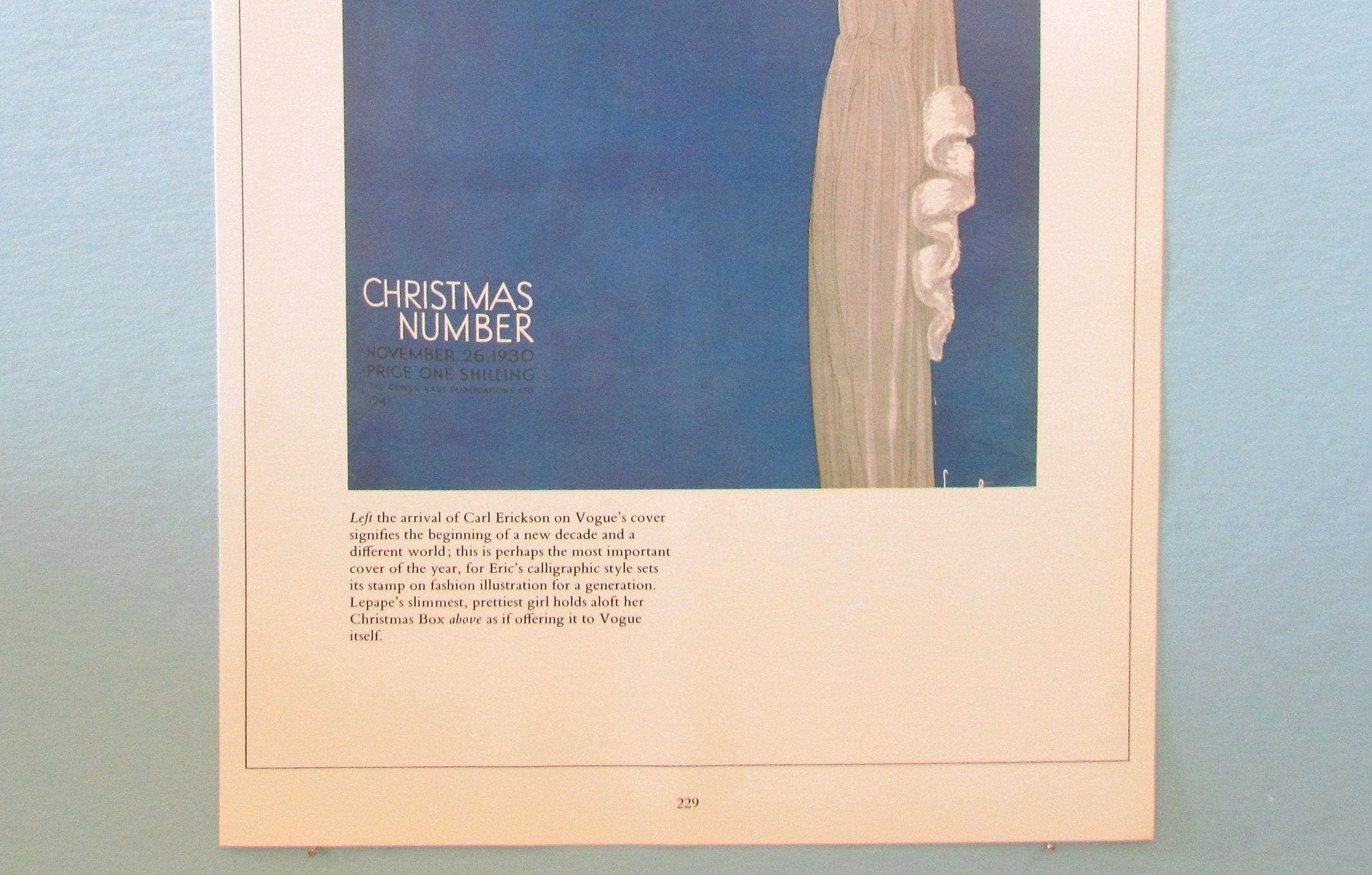 Vogue Magazine Cover Art Print/ Flapper Woman With Christmas Gift by ...