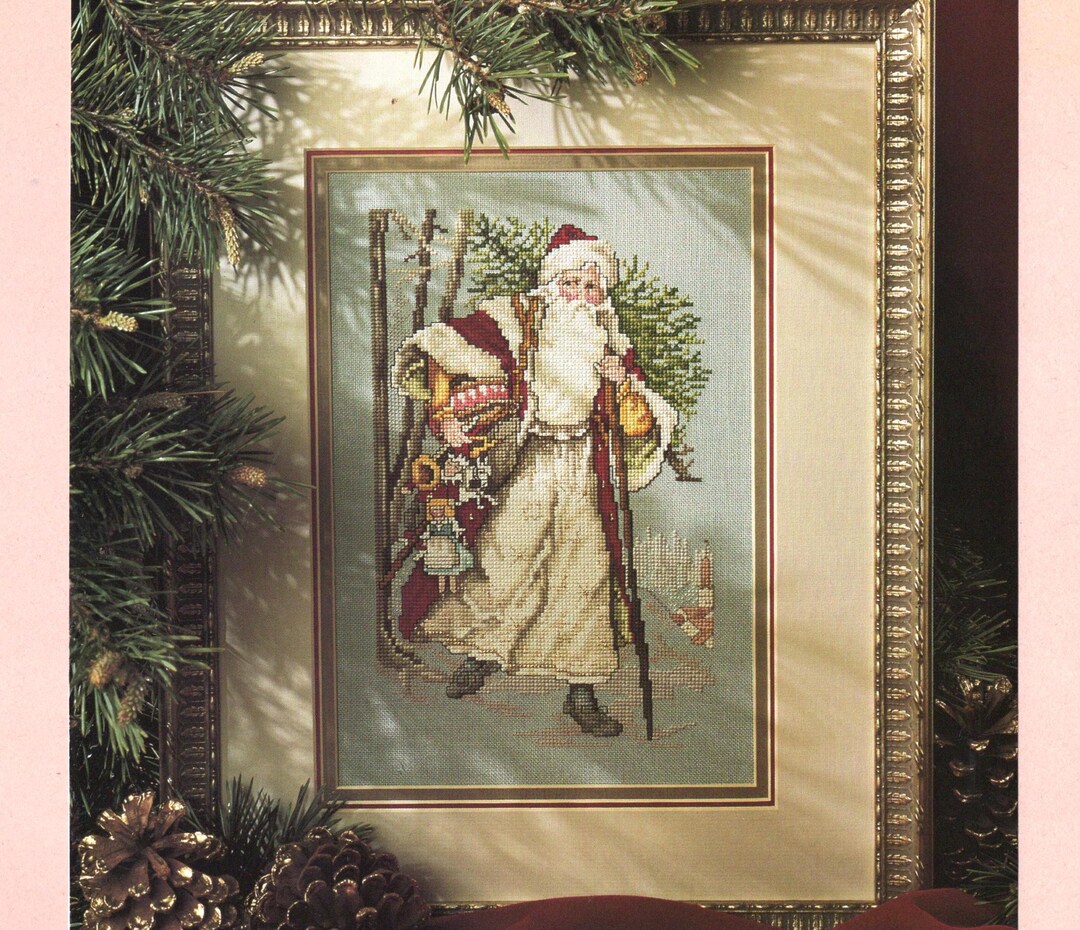 Father Christmas, Tree & Toys Cross Stitch Pattern. Santa Claus, Kriss ...